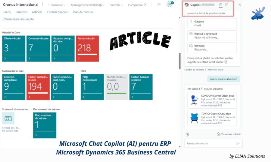 ELIAN Solutions: Microsoft Chat Copilot (AI) pentru ERP Microsoft ...